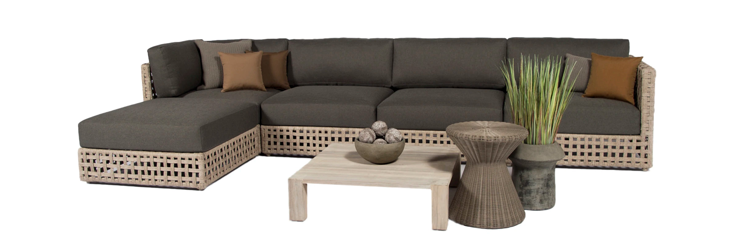 Logan Modular Furniture Collection in Natural Straw Wicker