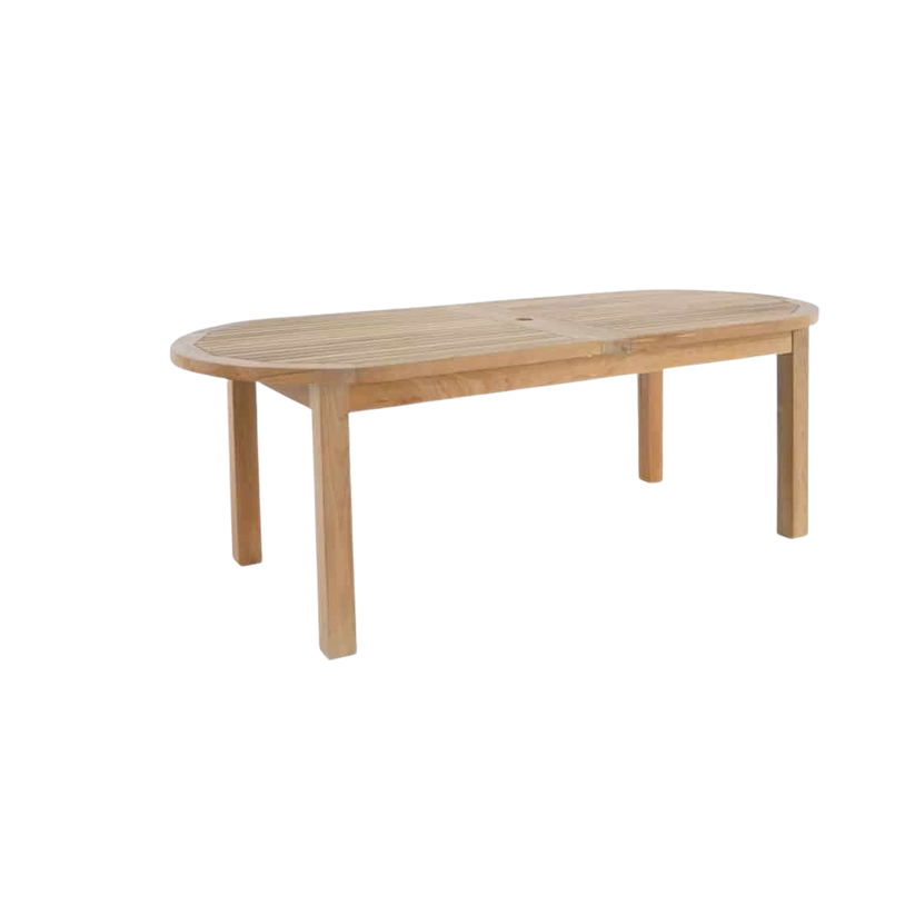 Capri Oval Teak Double Extension Table | Outdoor Dining Table NZ