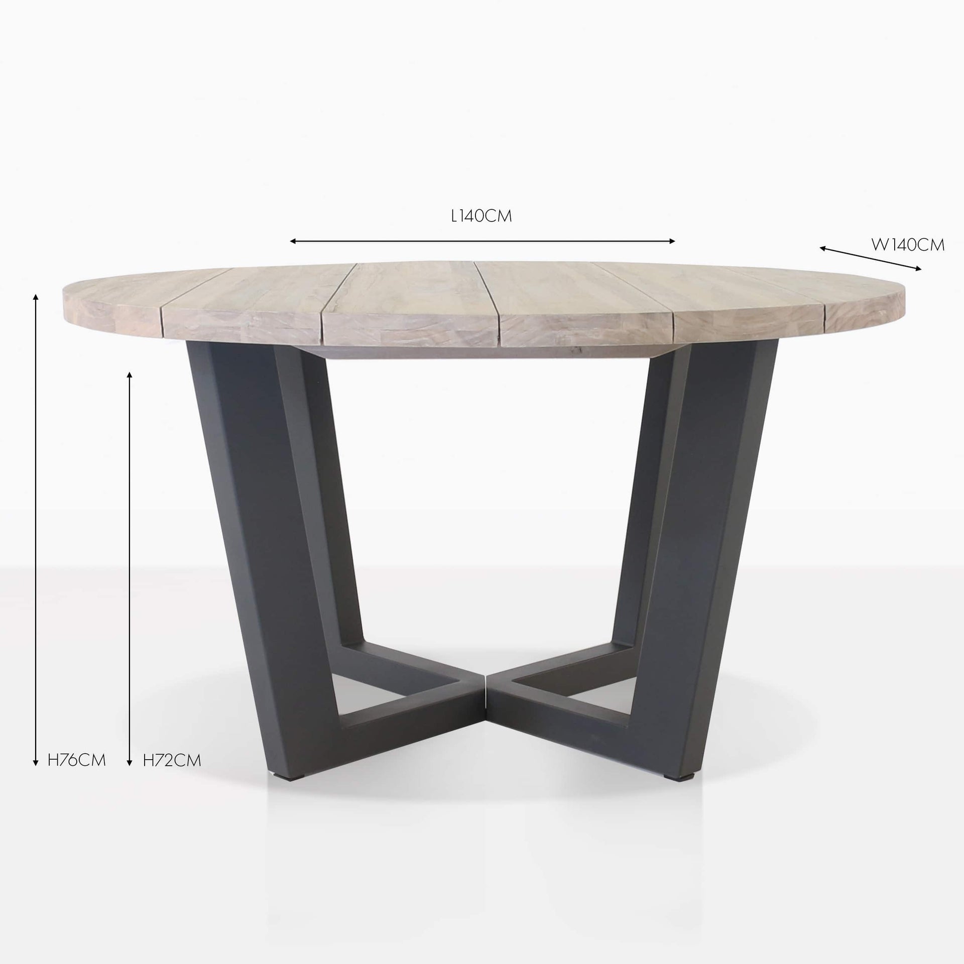 Jimmy Round Reclaimed Teak Dining Table