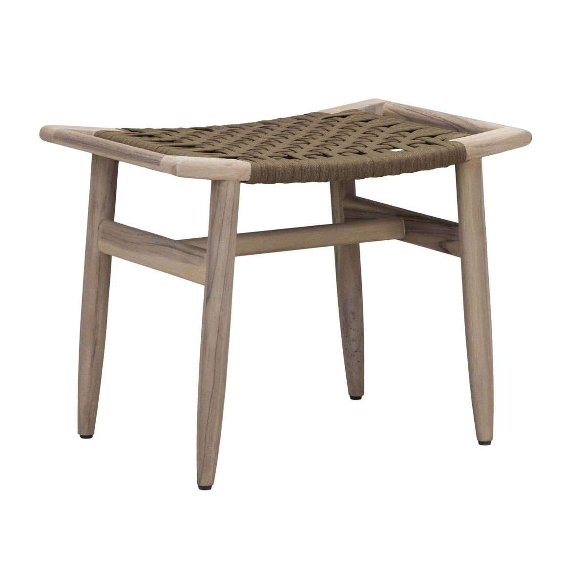 Leo Outdoor Teak and Rope Stool | Design Warehouse