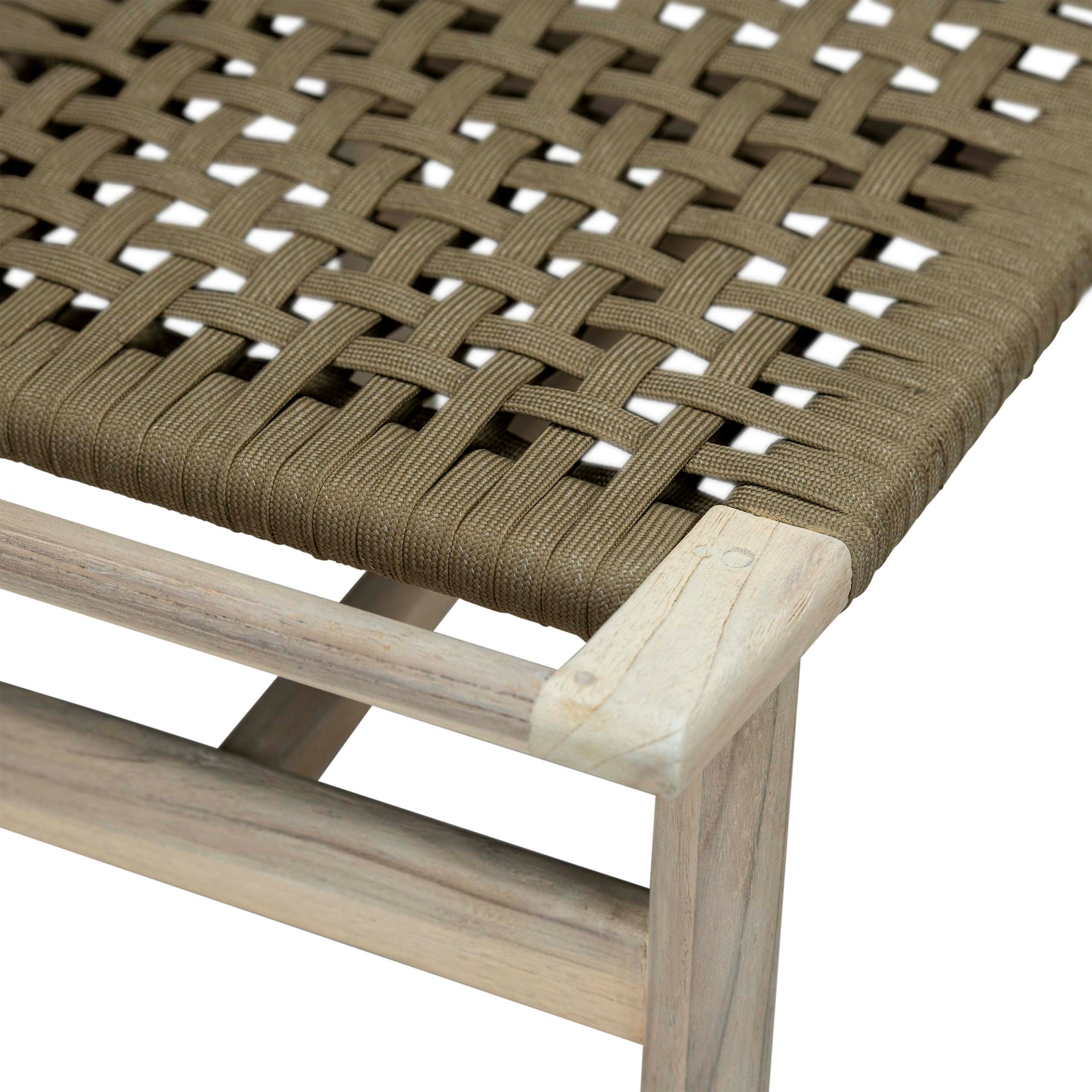 Leo Outdoor Teak and Rope Stool | Design Warehouse