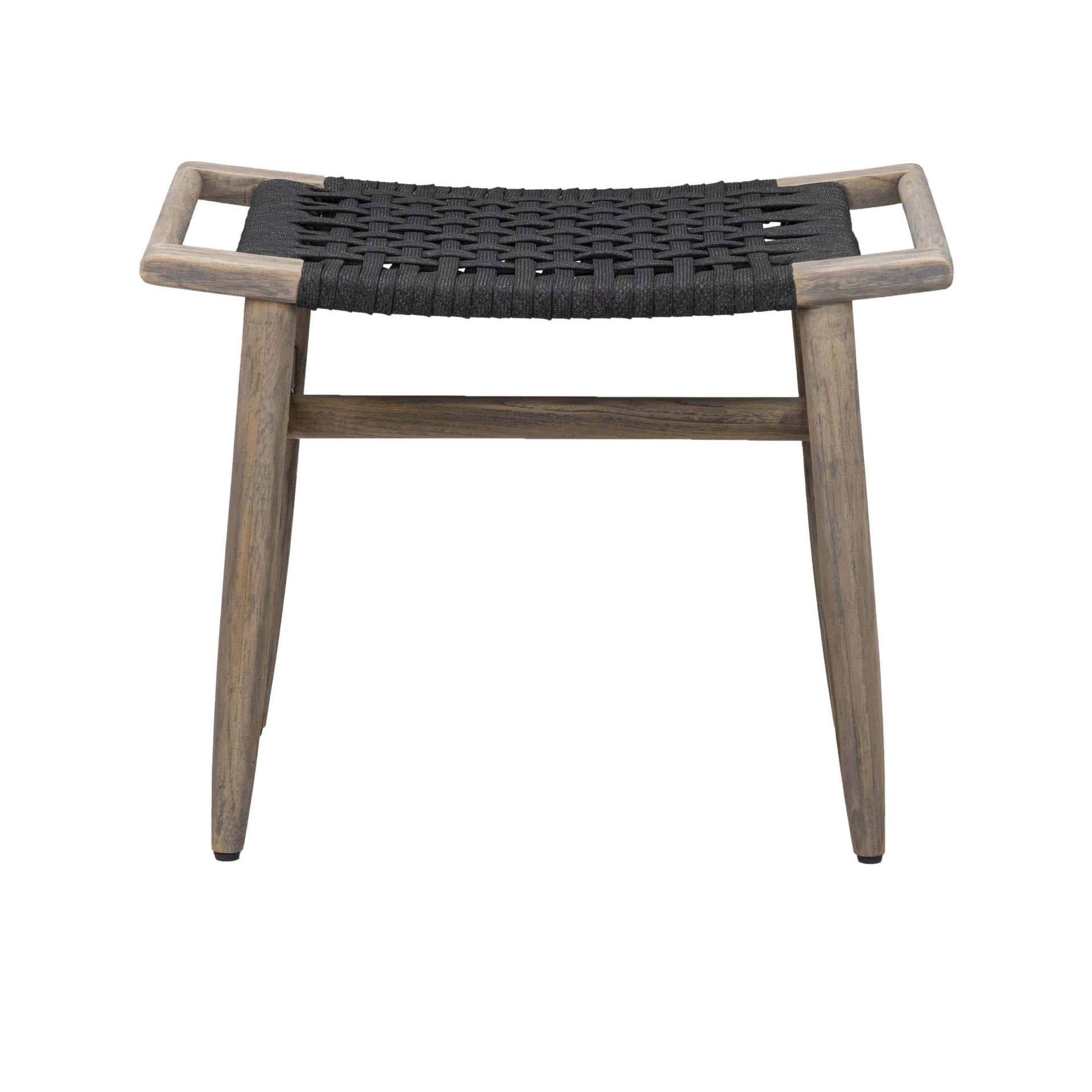 Leo Outdoor Teak and Rope Stool | Design Warehouse