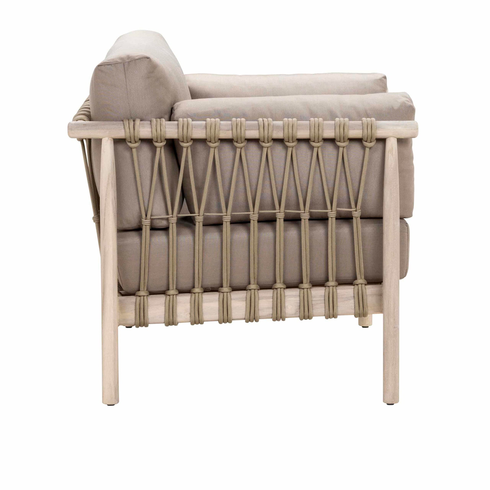 Lucas Outdoor Lounge Chair: Teak, Rope, All-Weather Cushions